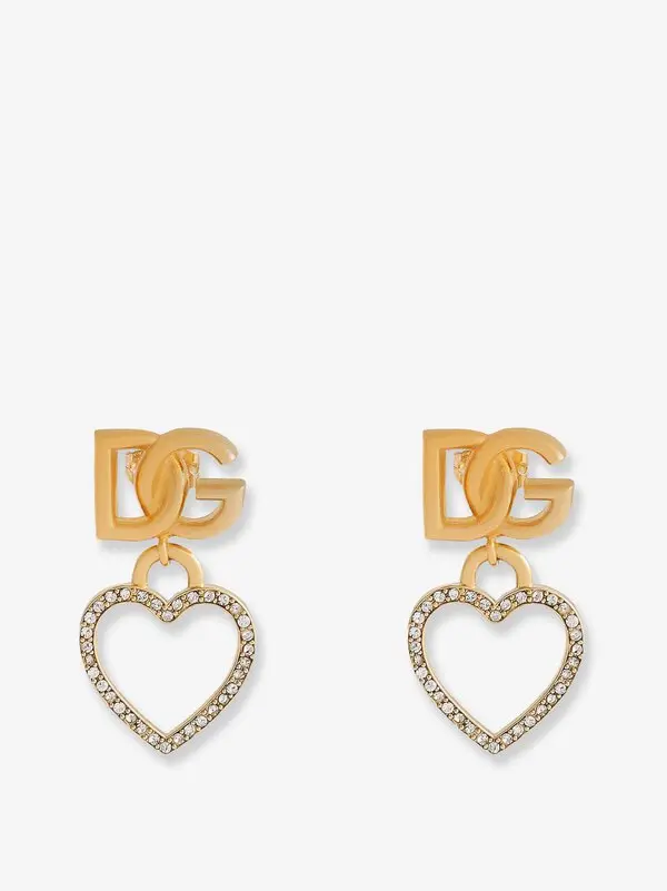 Dolce & Gabbana Metal Earrings With Rhinestones - Gold