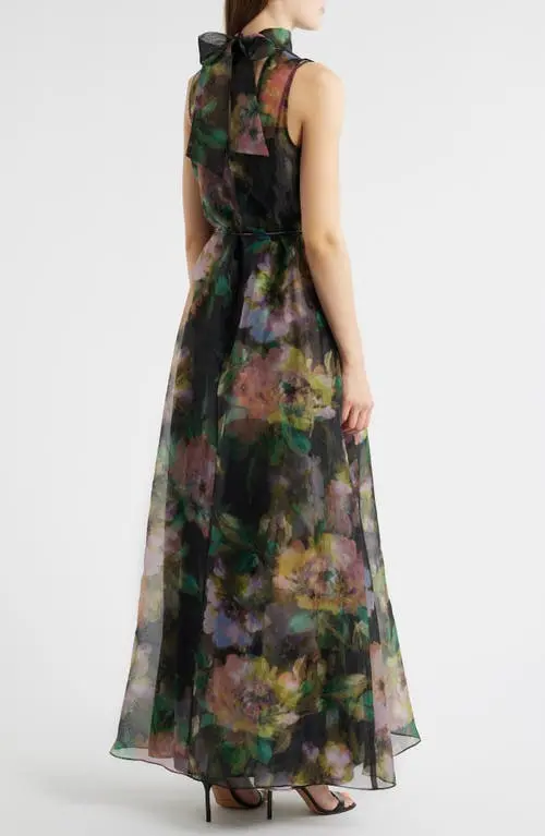 tie neck organza cocktail dress julia jordan Tie Neck Organza Cocktail Dress