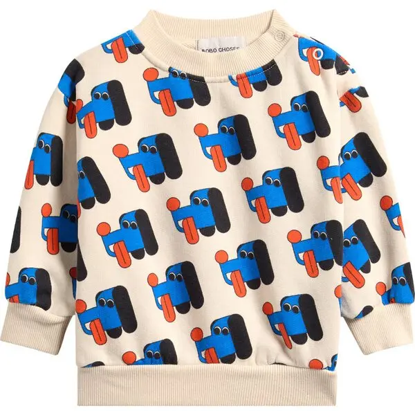 BOBO CHOSES Doggy Mate Print Organic Cotton Sweatshirt - Off White
