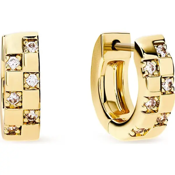ANA LUISA Eden Cubic Zirconia Mini Huggie Earrings - Gold/clear