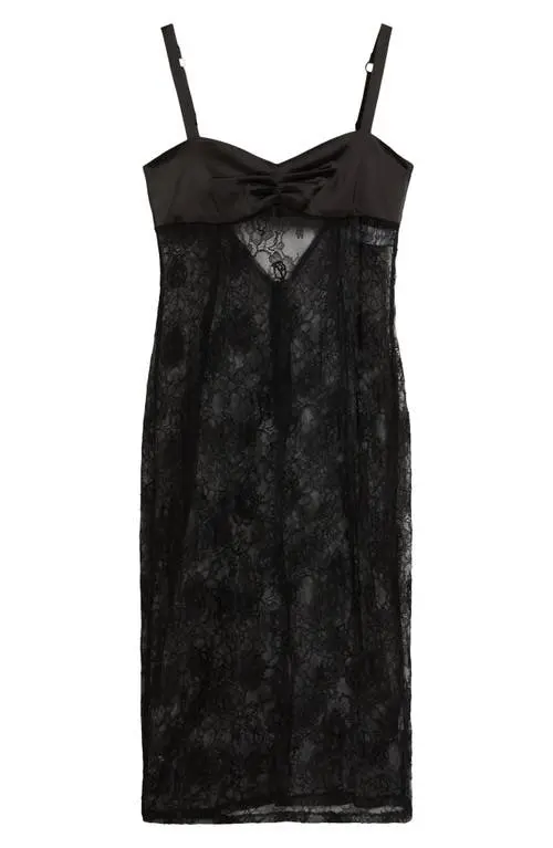 ARTLESS FOREVER Mixed Media Lace Midi Dress - Black