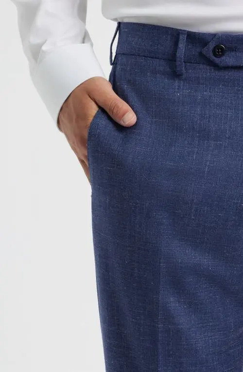 Zanella Parker Stretch Wool Trousers - Blue