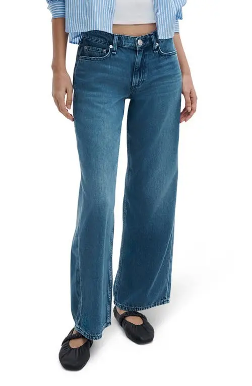 Rag & Bone Cam Featherweight Low Rise Relaxed Straight Jeans - River