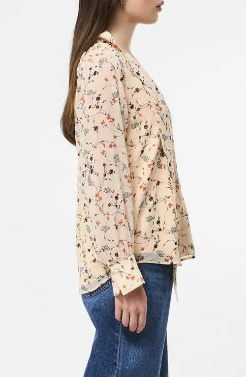 French Connection Leithia Floral Chiffon Tie Neck Top