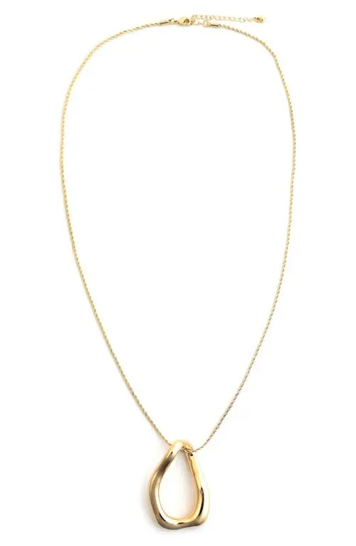 PANACEA Circle Pendant Rope Chain Necklace - Gold