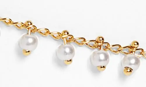 VIDAKUSH Faux Pearl Dangle Anklet