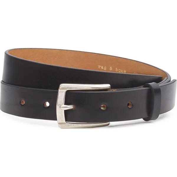 Rag & Bone Logan Leather Belt - Black