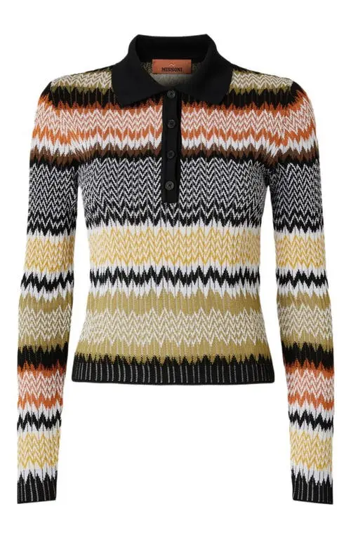 Missoni Long-sleeve Polo With Chevron Pattern