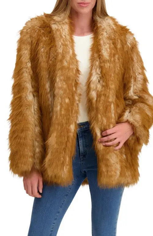 LYLA GRANT Fur-free Fox Jacket - Whiskey Multi