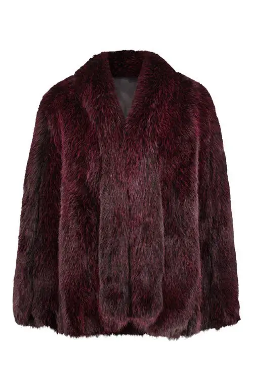LYLA GRANT Faux Fox Jacket - Wine Multi