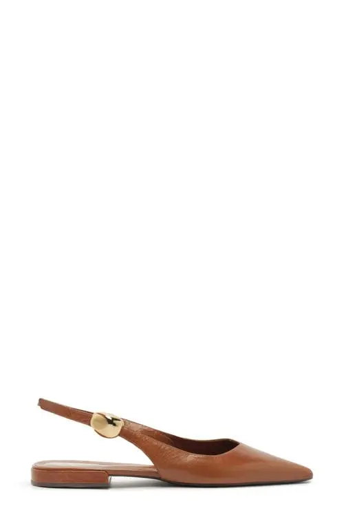 AREZZO Farrah Pointed Toe Slingback Flat - Warm Caramel