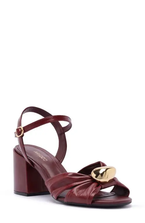 AREZZO Flora Ankle Strap Sandal - Wine Berry