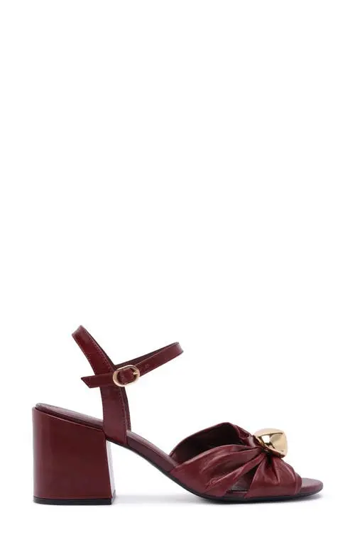 AREZZO Flora Ankle Strap Sandal - Wine Berry