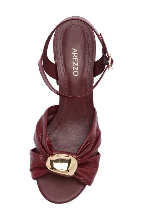 AREZZO Flora Ankle Strap Sandal - Wine Berry