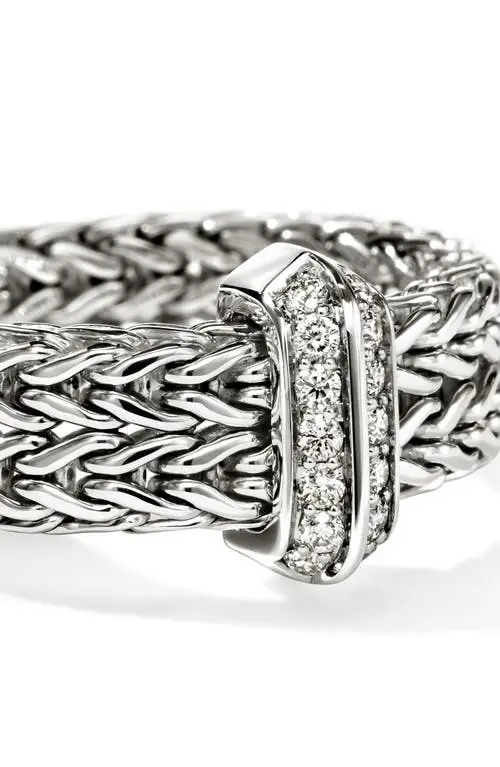 John Hardy Icon Pavé Diamond Ring - Silver