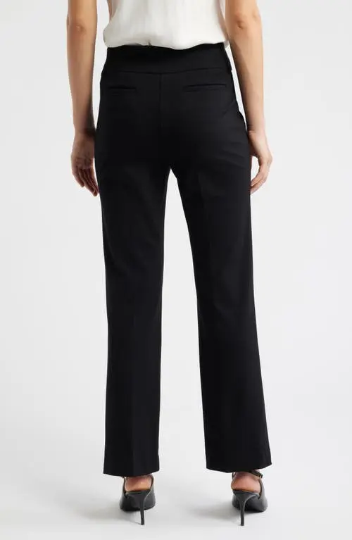 Anne Klein Side Tab Pull-on Straight Leg Trousers