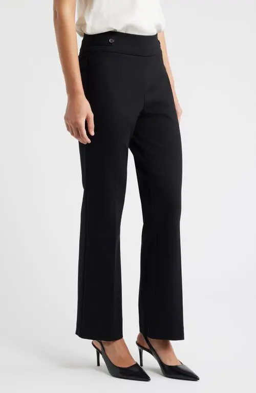 Anne Klein Side Tab Pull-on Straight Leg Trousers