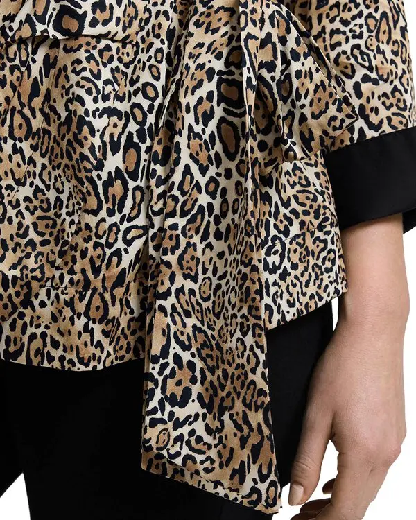 Foxcroft Salina Animal Print Blouse - Brown Multi