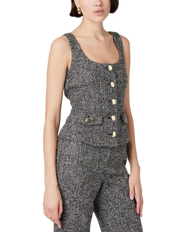 TOCCIN Georgia Scoop Neck Vest - Charcoal Multi