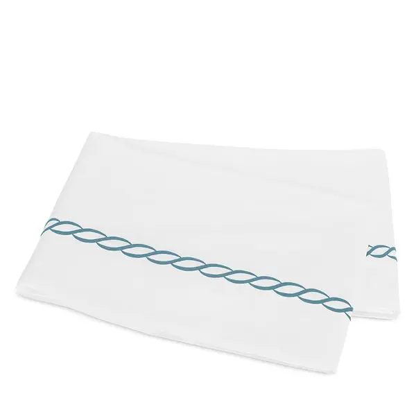 MATOUK Classic Chain Flat Sheet, Full Queen - Aqua