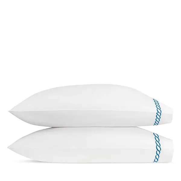 MATOUK Classic Chain Standard Pillow Case, Pair - Cobalt