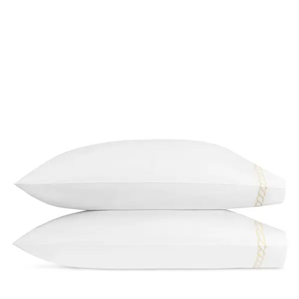 MATOUK Classic Chain Standard Pillow Case, Pair - Ivory
