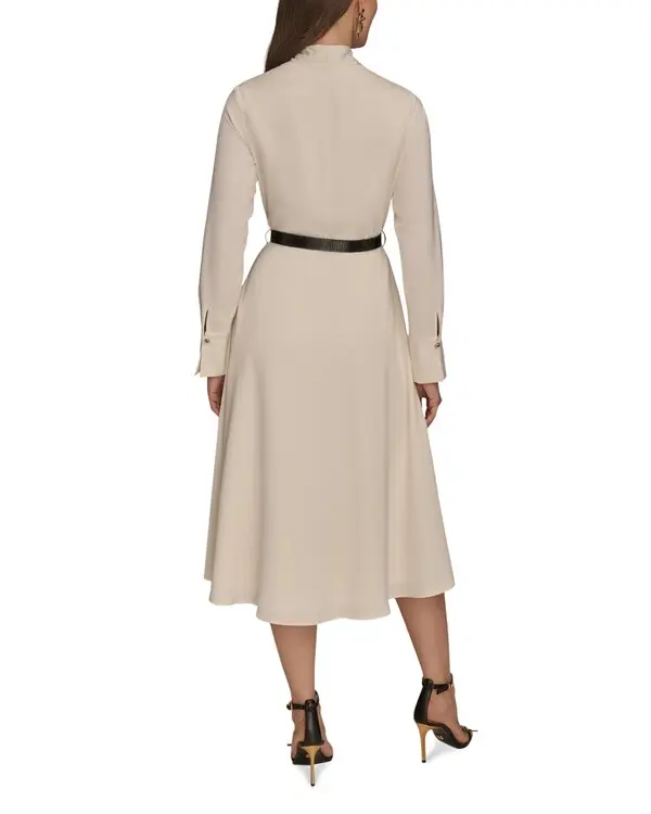 Donna Karan New York Satin Belted Midi Dress