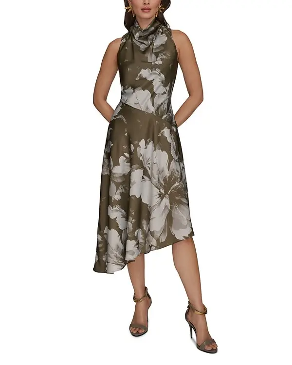 Donna Karan New York Satin Floral Dress