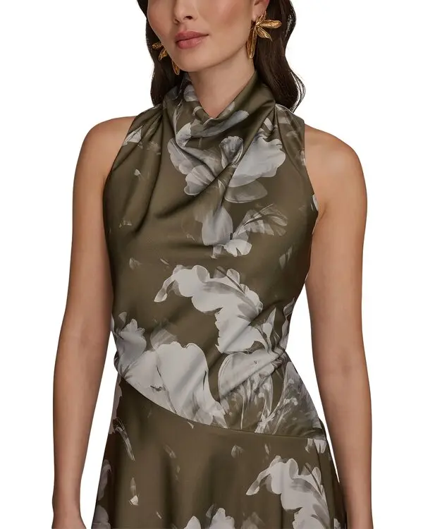 Donna Karan New York Satin Floral Dress