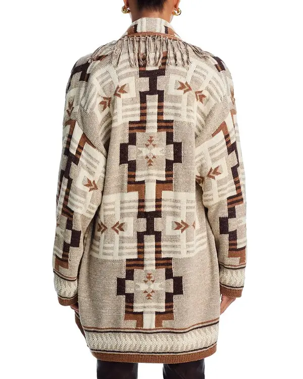 L'Agence Jair Jacquard Fringe Cardigan