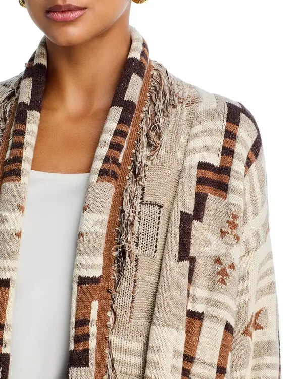L'Agence Jair Jacquard Fringe Cardigan