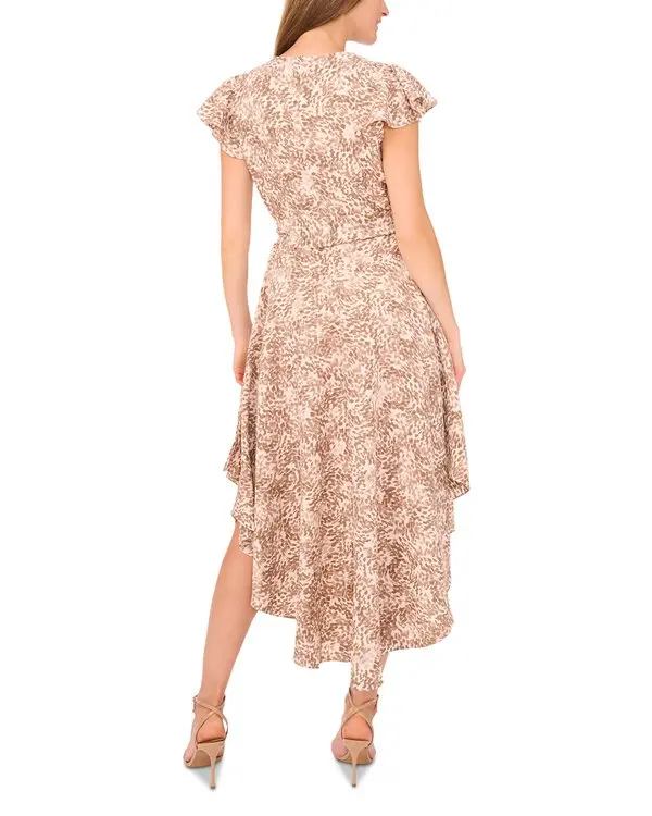 Vince Camuto V Neck Flutter Sleeve Maxi Dress