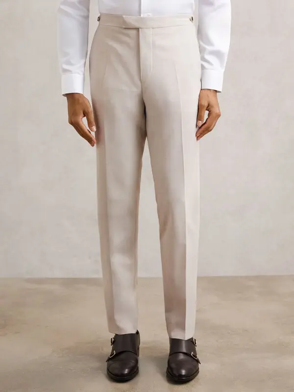 REISS Belmont Slim-fit Wool Suit Trousers - Stone