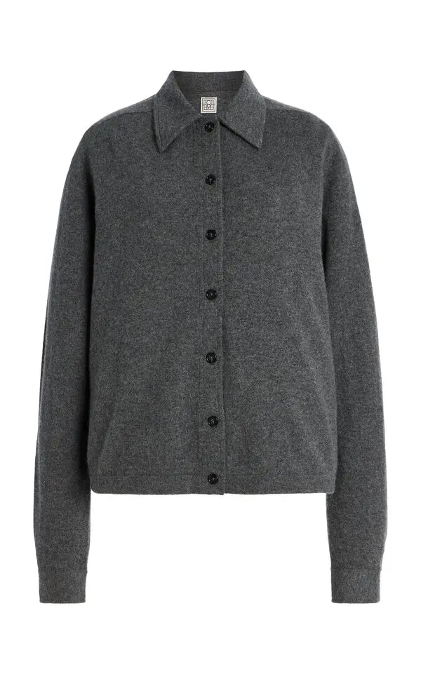 TOTEME Raglan Sleeve Cashmere Cardigan - Grey