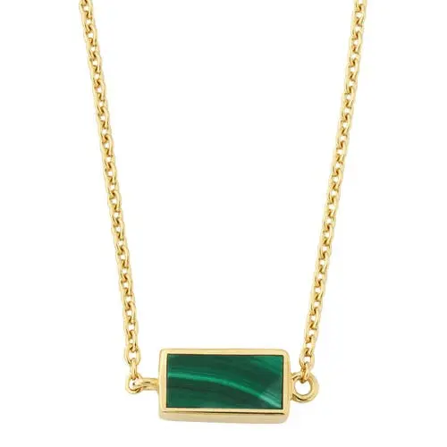 JAN LESLIE Single Station Rectangle Necklace - Green