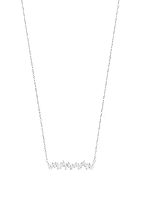 BEARFRUIT JEWELRY Sterling 18k Plated Clara Abstract Crystal Necklace - Silver