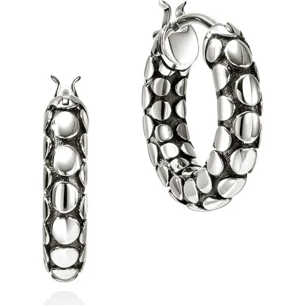 John Hardy Dot Hoop Earrings - Silver