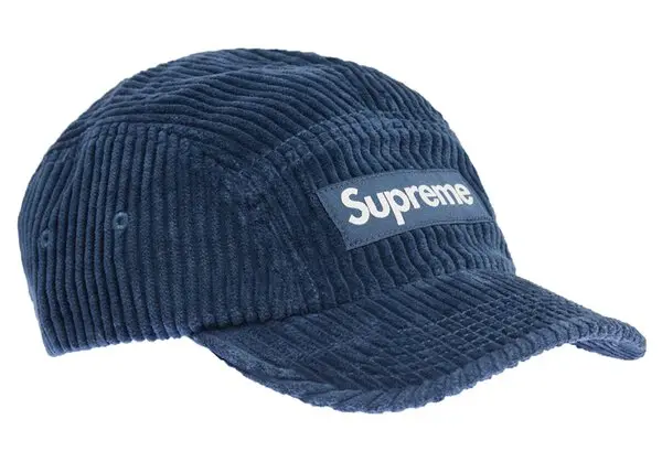 Supreme Corduroy Camp Cap - Light Navy Blue