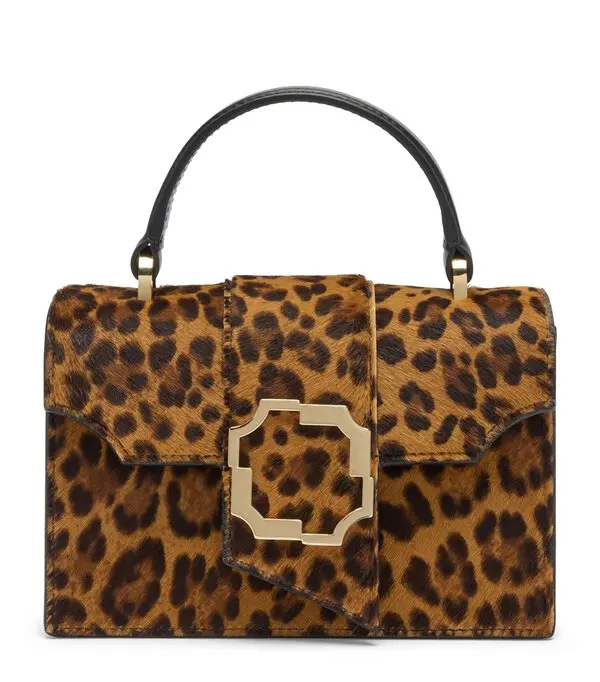 MALONE SOULIERS Mini Leopard Audrey Top-handle Bag - Brown