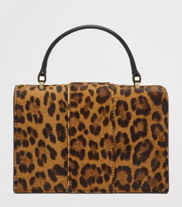 MALONE SOULIERS Mini Leopard Audrey Top-handle Bag - Brown