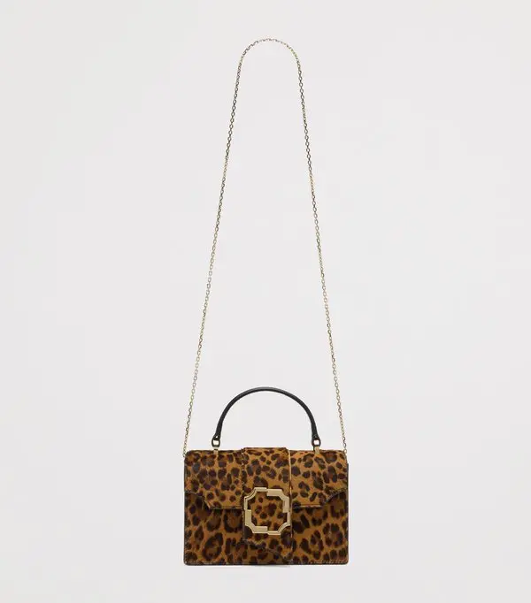 MALONE SOULIERS Mini Leopard Audrey Top-handle Bag - Brown