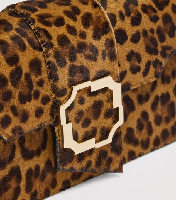MALONE SOULIERS Mini Leopard Audrey Top-handle Bag - Brown