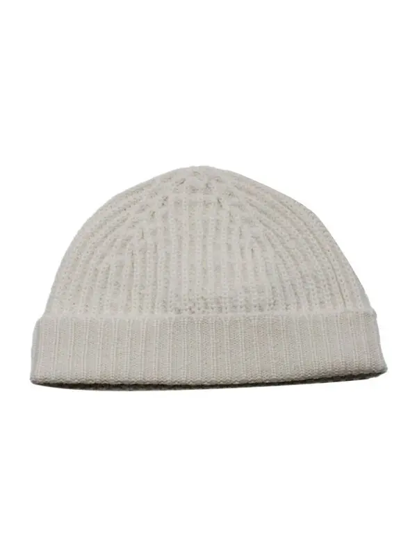04651/ A TRIP IN A BAG Rib Knit Wool Hat - White