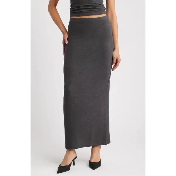 ARTLESS FOREVER Eloise Back Slit Maxi Skirt - Charcoal