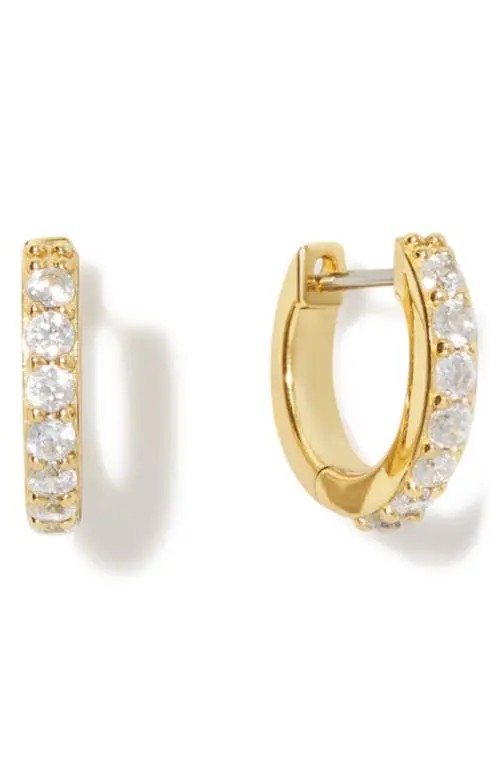 ANA LUISA Suzanne Medium Cubic Zirconia Huggie Hoop Earrings - Gold Clear