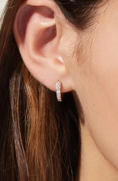 ANA LUISA Suzanne Medium Cubic Zirconia Huggie Hoop Earrings