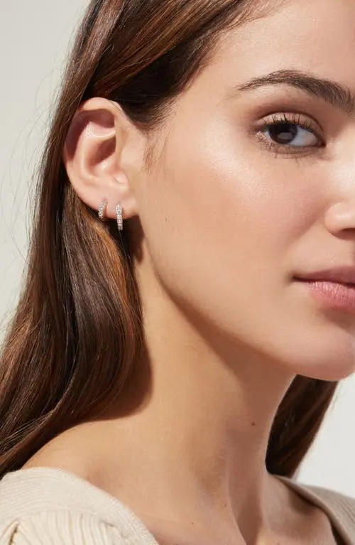 ANA LUISA Suzanne Medium Cubic Zirconia Huggie Hoop Earrings