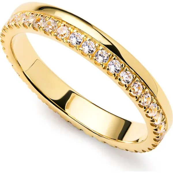 ANA LUISA Celine Cubic Zirconia Double Band Stackable Ring - Yellow Gold/clear