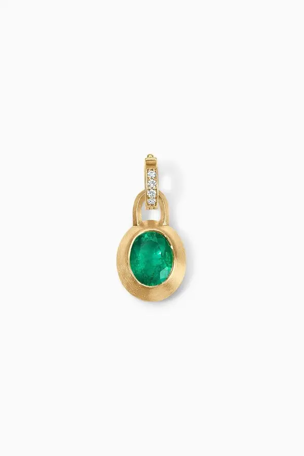 ETIQ Emerald And Diamond Pendant - Gold