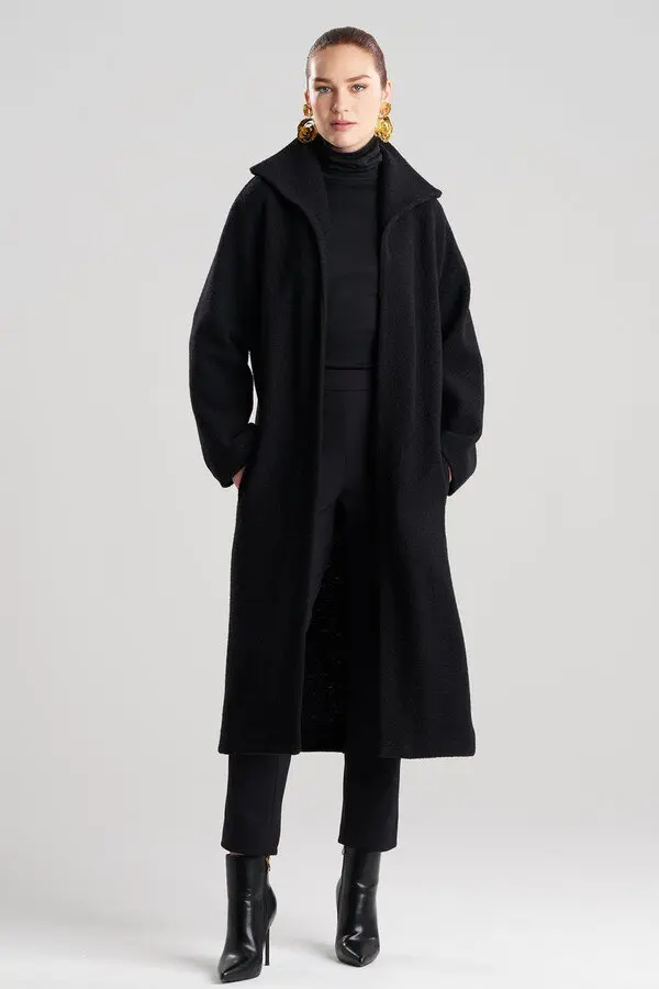Natori Boiled Wool Stand Collar Coat